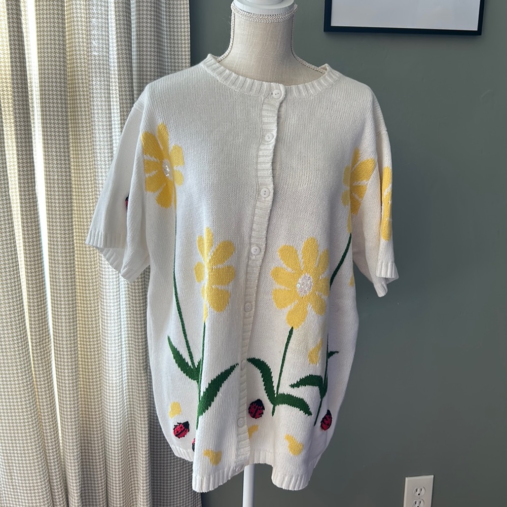 Vintage Quaker Factory Ladybug And Daisy Button Down … - Gem